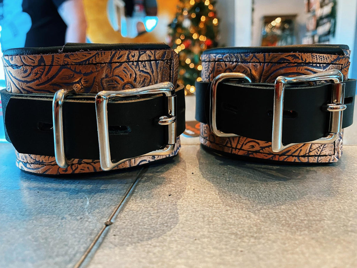 Locking Buckle Ankle Restraints - Metallic - The Montrose Forge