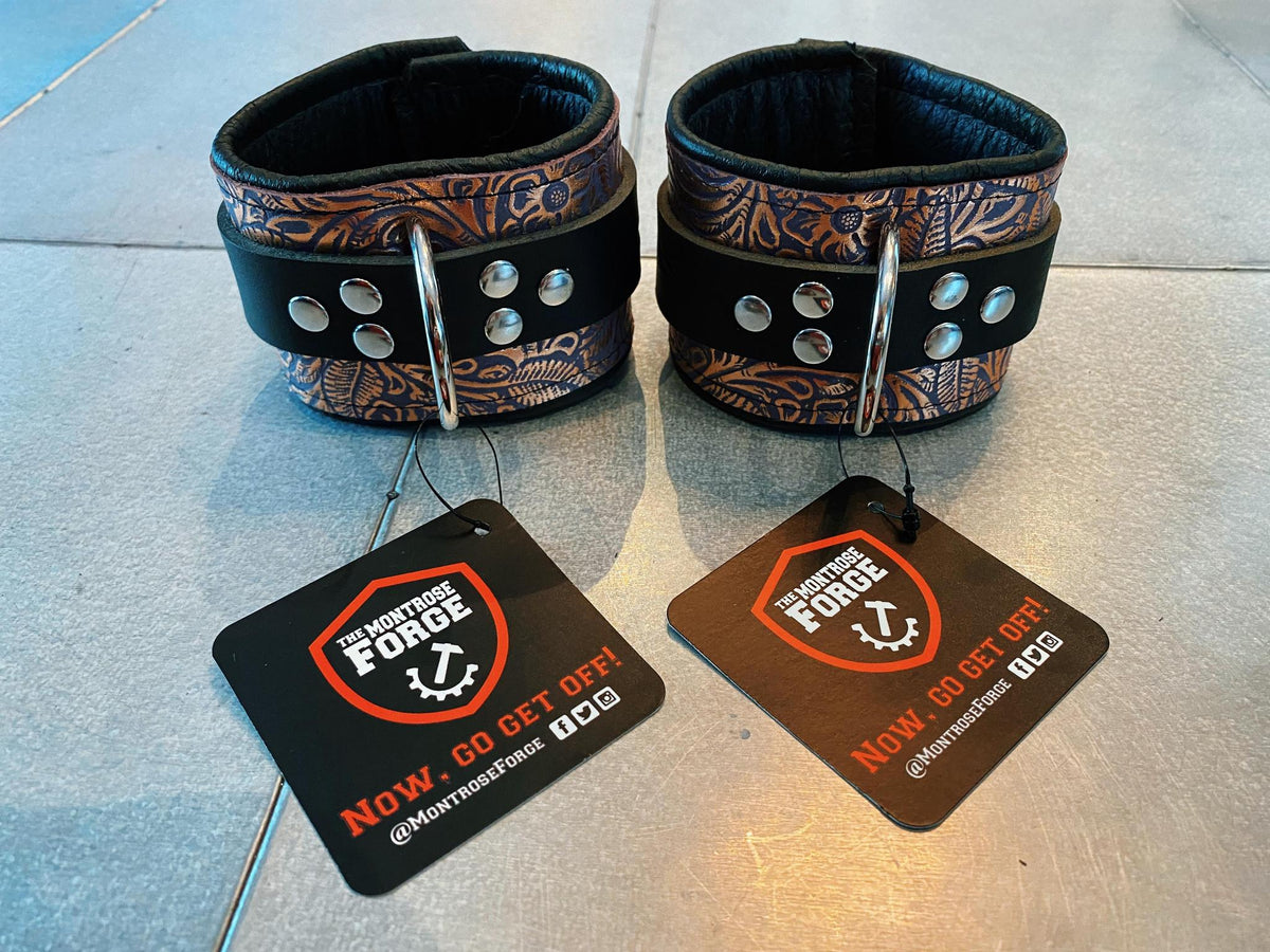 Locking Buckle Wrist Restraints - Metallic - The Montrose Forge